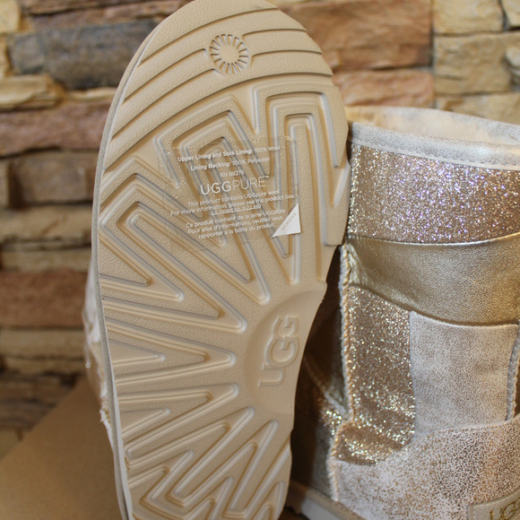 UGG | Shoes | Ugg Leather Patchwork Boots Girls Gold | Poshmark